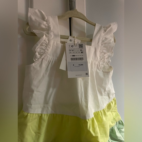 Zara | Dresses | Zara Contrast Schiffli Dress 218 Months Brand New ...